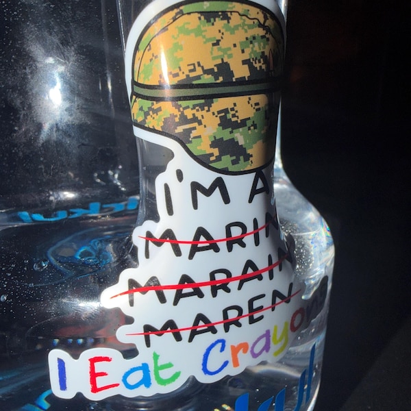 Marine Helmet I Eat Crayons Vinyl Sticker| USMC Sticker | "official ...