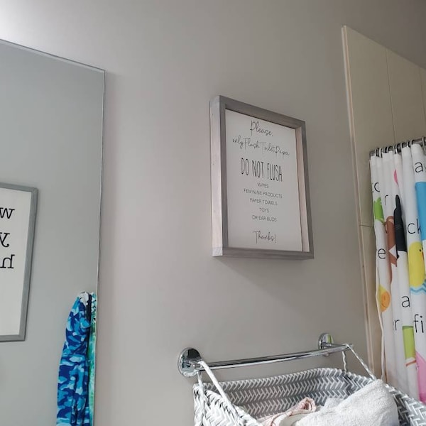 Please Do Not Flush...— Funny Bathroom Rules Canvas, Toilet Humor ...