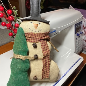 Snowman & Tree Epattern...primitive Country Christmas Winter Cloth Doll ...