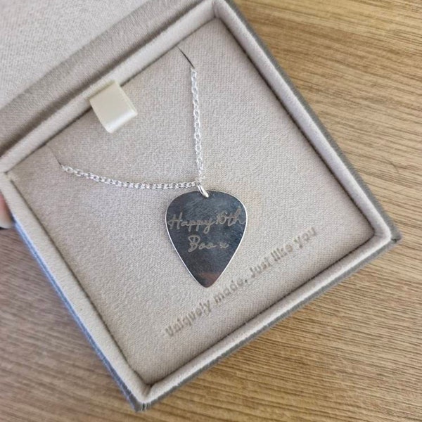 Personalised Handwriting Plectrum Necklace • Personalised Gift ...