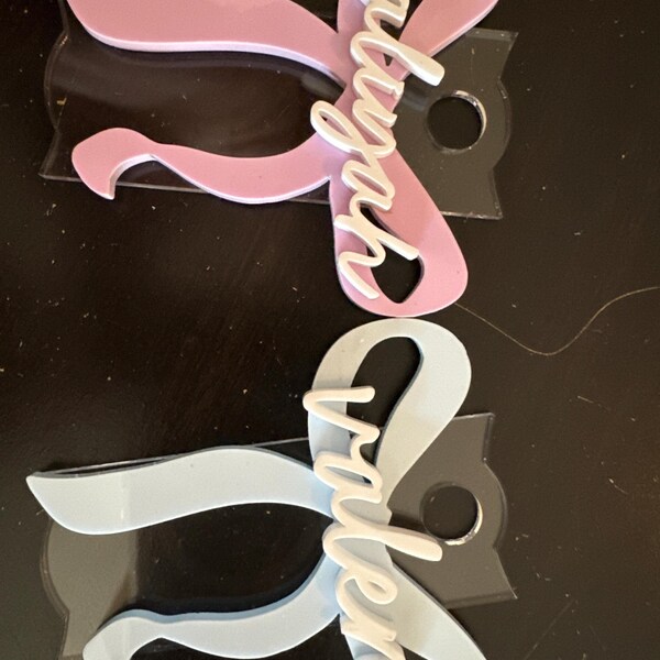 Personalized Bow Stanley Name Tag, Stanley Name Plate, Acrylic Lid ...