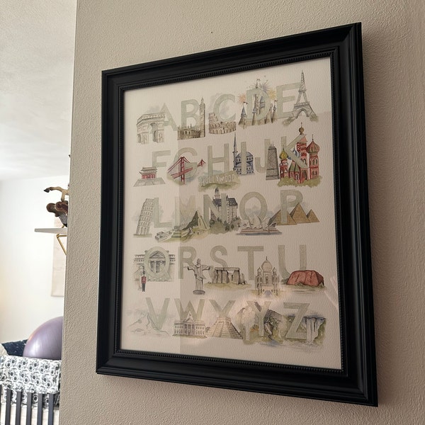 Travel Theme Alphabet Print, Alphabet Poster, Gicleé Print of Original ...
