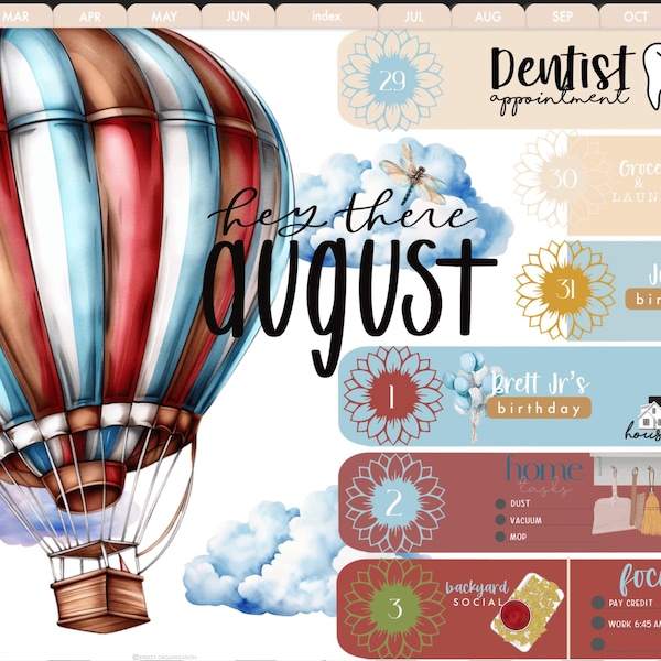 August 2024 Digital Stickers | Summer Goodnotes Modern Stickers ...