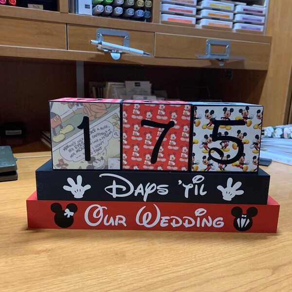 Disney Countdown Blocks, Four Cube Set With Days 'til and Disney Block ...