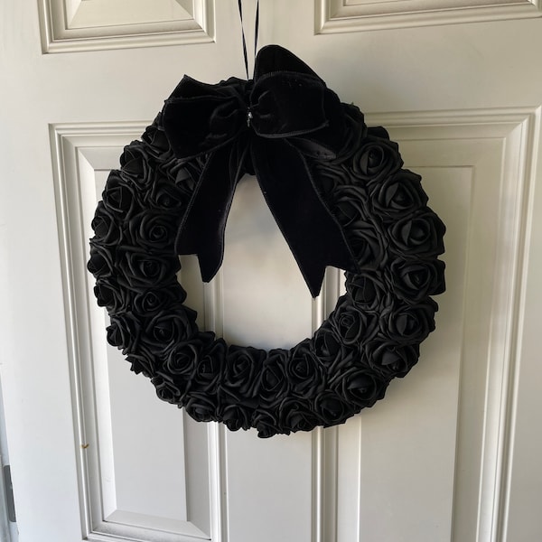 Victorian Black Rose Wreath. Gothic Home Decor. Gothic Wall Decor ...