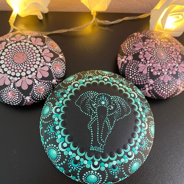 Mandala on Tree Disc, Mandala, Wooden Tealight, Wooden Tealight Holder ...