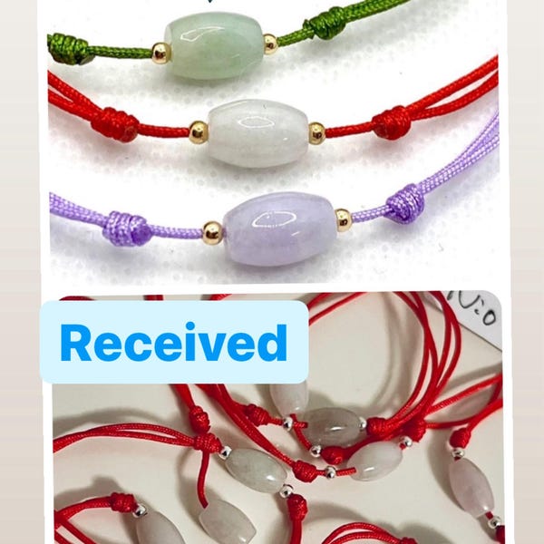 Red String Jade Bracelet, Jade Bead Bracelet, Friendship Bracelet, Red ...