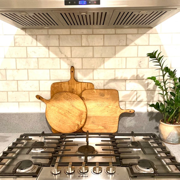 Set of Three Bread Boards, Medium Rectangle, Small Square, and Small ...