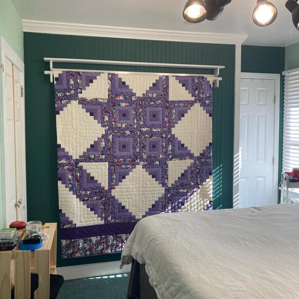 Double Quilt Rack - Wooden Quilt Rack - Quilt Rack for Wall - Quilt ...