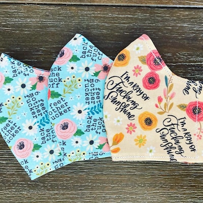 Floral Swear Fabric Pretty Sweary I'm A Ray of F'ing Sunshine by ...