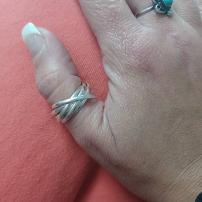 925 Sterling Silver Interlocked Ring Six Rolling Ring Multi - Etsy