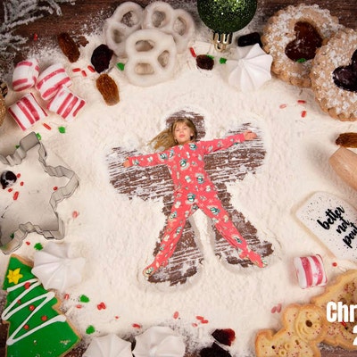 Christmas Baking Flour Angels Digital Backdrop Photography for Kids ...