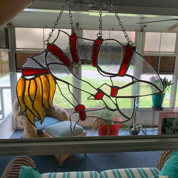 Stained Glass Mosaic Columbines Window Suncatcher - Etsy