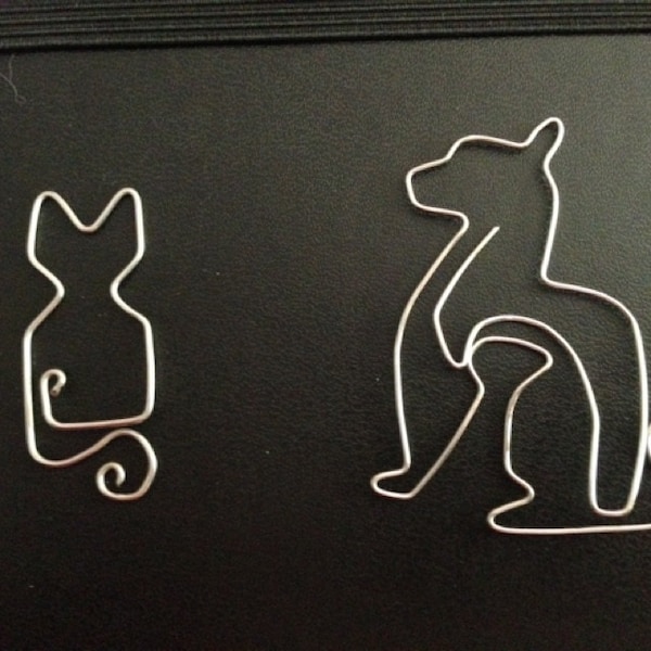 Cat Bookmark - Organizer - Paperclip - Wire Filofax Paperclip - Planner ...