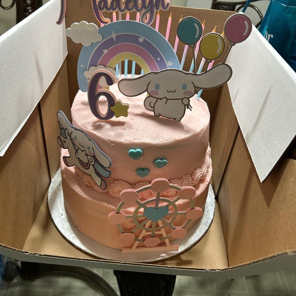 Cinnamon Roll Cake Topper - Kitty and Friends Birthday - Cinnamon Roll ...