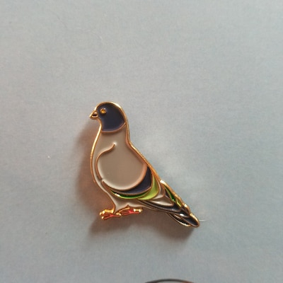 Pigeon Pin Bird Lapel Pin Enamel Pin Bird Lovers Pin Funny Enamel Pin ...