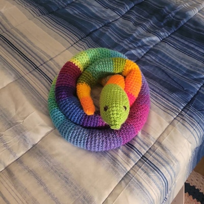 Crochet Pattern Snake, Temperature Snake, Rainbow Snake, Toy, Amigurumi ...