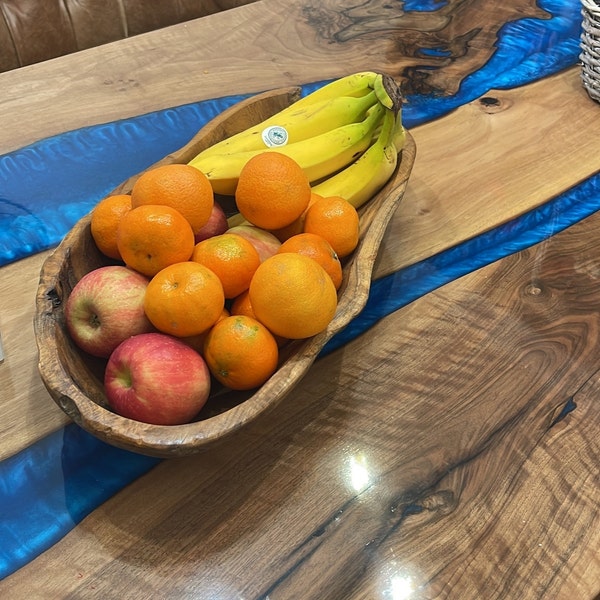 45cm Long Large Teak Root Bowl / Rustic Wood Fruit Bowl / Handcarved ...