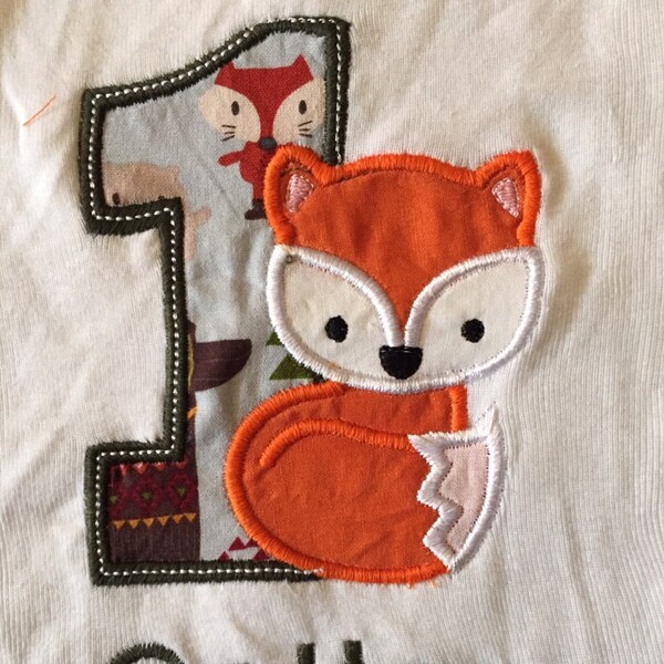 Fox Birthday Applique - Fox Birthday Embroidery - Woodland Creatures ...