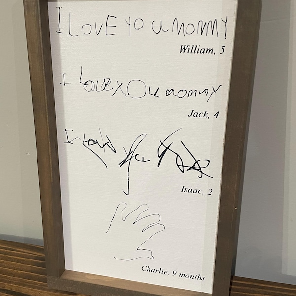 Framed I Love You Sign Kids I Love You Mothers Day Handwritten I Love ...