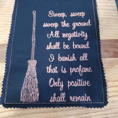 Besom Sweeping Chant Pagan Machine Embroidery Design for 5x7 Hoop ...