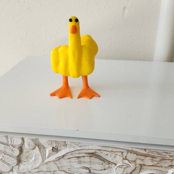 The Duck-you: Original 3D Printed Figurine - Middle Finger Statue ...
