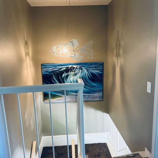 Ceiling Light, Fishmetrics, Unique Design, White Steel, Fish Light ...