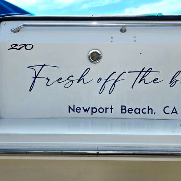 Custom Boat Name Vinyl Decal, Single Color, Custom Cut, Marine, Sticker ...