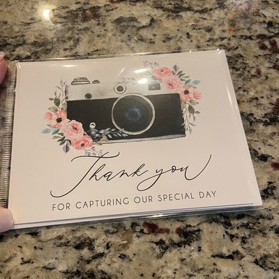Photographer Floral Thank You Card, Wedding Photographer Thank You ...