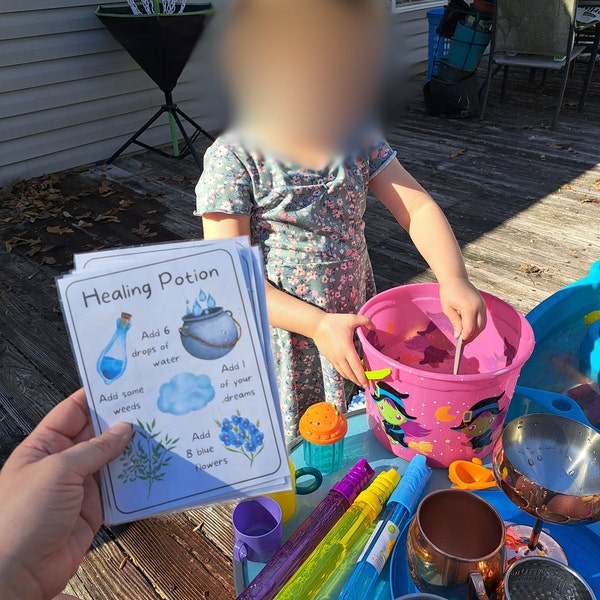 Printable Mud Kitchen Recipe Cards, Fairy Potions, Educational Learning ...