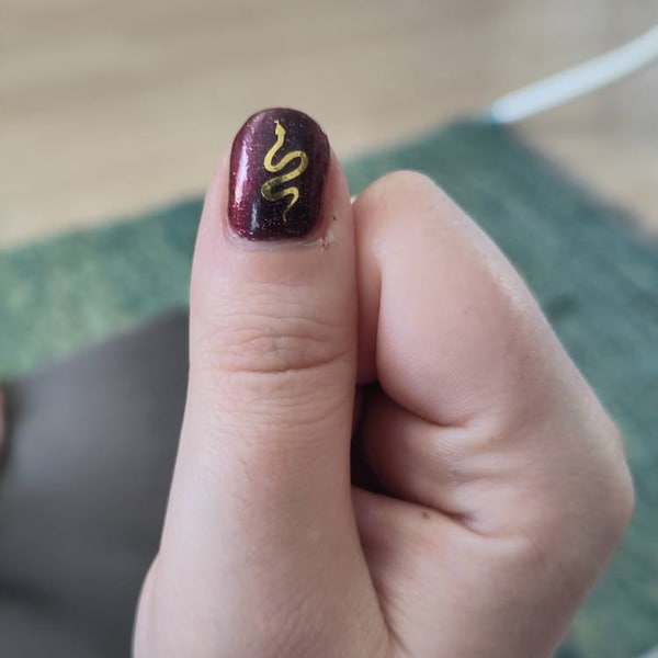 Black & Gold Snake Nail Decals Snake Waterslide Nail Decals Snake Nails ...