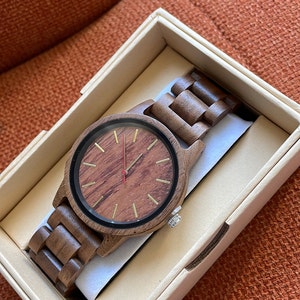 Men's Wood Watch Engraved Watch Anniversary Gift for - Etsy