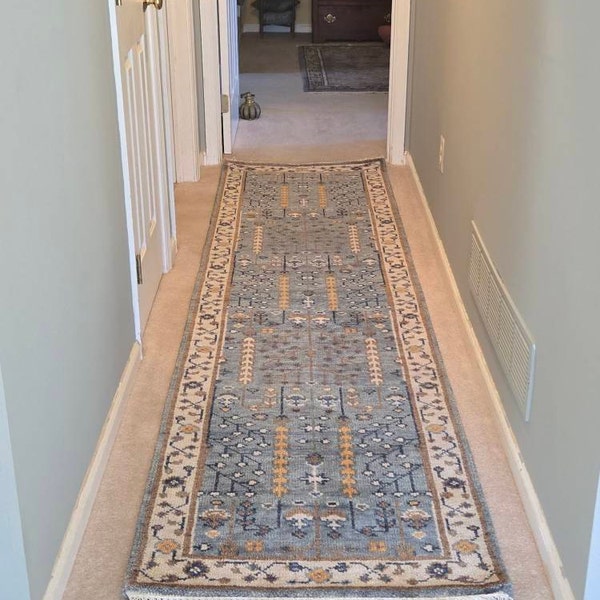 Bespoke Gree’n Tree of Life Hand Knotted Oushak Rug for Living Room ...