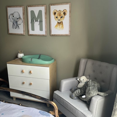 Set of 3 Jungle Animal Nursery Decor Wall Art Print Personalized Name ...