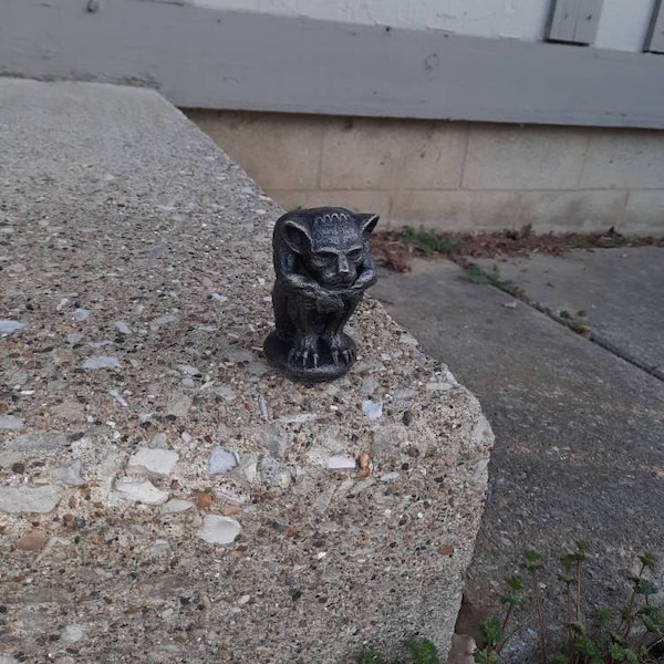 Gothic Imp Gargoyle, Small Irving in Blackened Iron, Cast Shadows ...