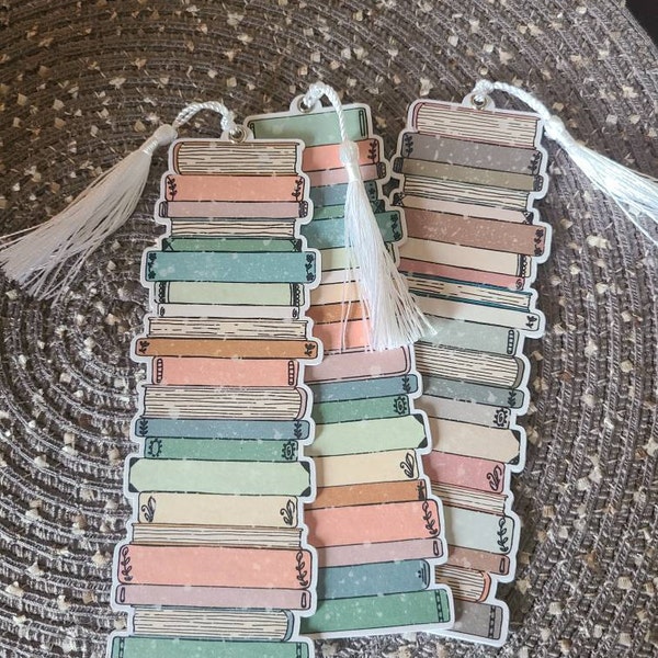 Bookmark Book Tracker, Book Stack, Double Sided, High Quality, Thick ...