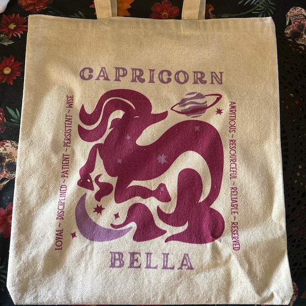 Personalized Zodiac Sign Tote Bag, Custom Zodiac Gifts, Aquarius ...