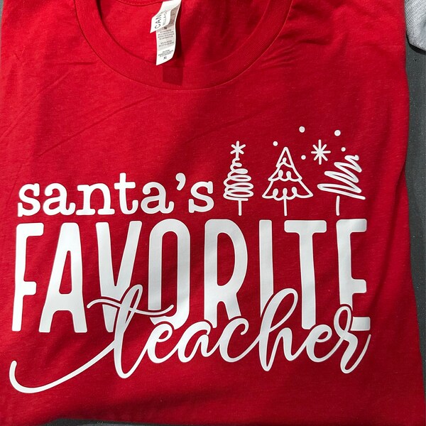 Santa's Favorite Teacher SVG PNG PDF, Merry Teacher Svg, Teacher Svg ...
