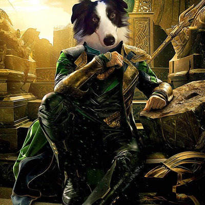 Dog Portrait, Loki Portrait, God of Mischief, Superhero Art, Cat ...