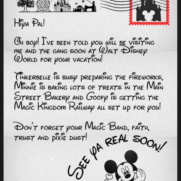 Magical Holiday Reveal Letter From Mickey Download - Etsy