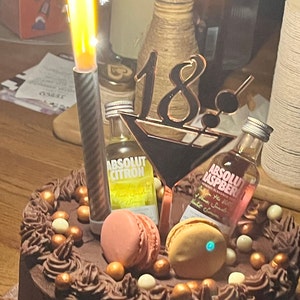 Handmade Martini Glass Cocktail Mirror Acrylic Number Cake Topper - Etsy