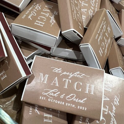 Custom Wedding Matches SET OF 50 Custom Matches the Perfect Match ...