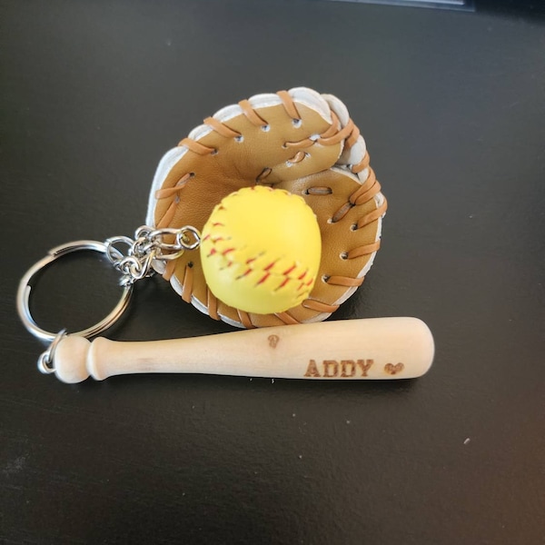 Baseball Key Chain | Mini Baseball Set Bag Tag | Custom for Baseball ...
