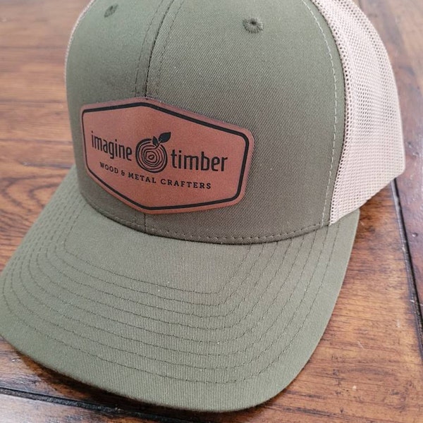 Custom Leather Patch Hats, Logo Hats, Laser Engraved Leather Patch ...