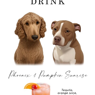Pet Signature Cocktail Cat Custom Drink Sing Dog Signature Drink Sing ...