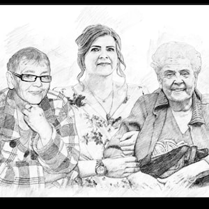 Custom Dad Drawing Daddy Papa Portrait Family Fathers Day Portrait ...