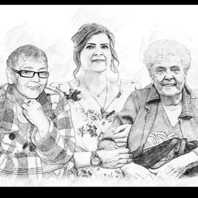 Custom Dad Drawing Daddy Papa Portrait Family Fathers Day Portrait ...