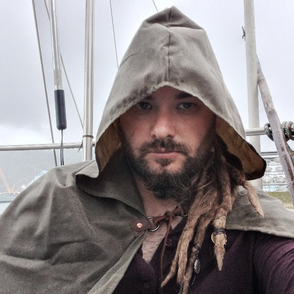 Classic Waxed Canvas Ranger Cloak - Water Resistant Medieval Cloak - Etsy