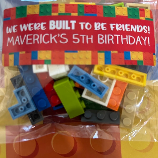 Building Block Birthday Party Favors: Personalized Class Gifts - Sold ...