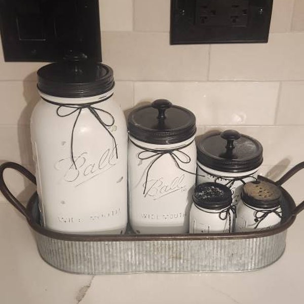 Black and White Kitchen Set, Rustic Farmhouse Kitchen. - Etsy